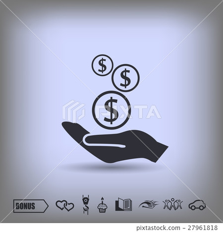Pictograph of money in hand-插圖素材 [27961818] - PIXTA圖庫
