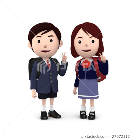 Boys and girls in primary school entrance... - Stock Illustration ...