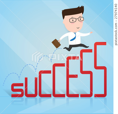 Businessman jump up to success - Stock Illustration [27974140] - PIXTA