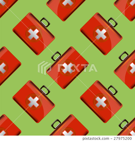 First Aid Kit Seamless Pattern - Stock Illustration [27975200] - PIXTA