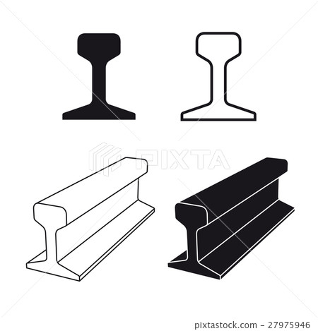 steel train rail track profile symbol - Stock Illustration [27975946 ...