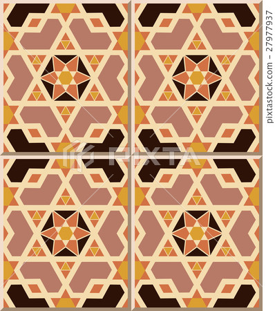 Ceramic tile Islamic geometry cross polygon star. - Stock Illustration ...