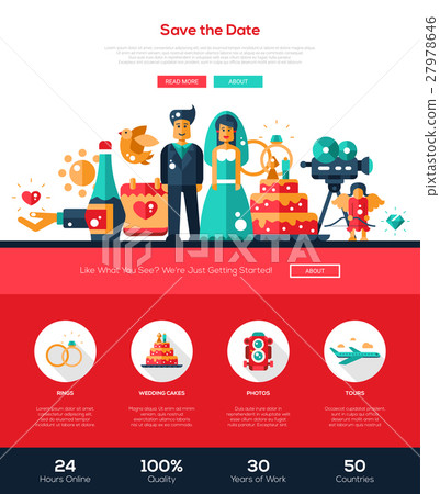 Wedding services website header banner with - Stock Illustration ...