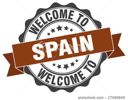 Spain round ribbon seal - Stock Illustration [27980609] - PIXTA