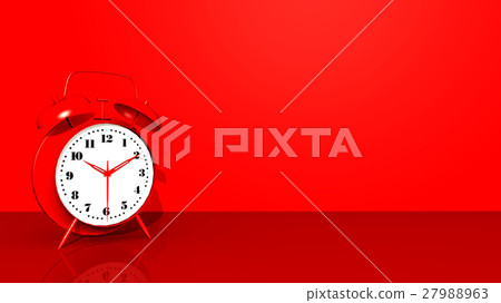 Red alarm clock against a red background - Stock Illustration [27988963 ...