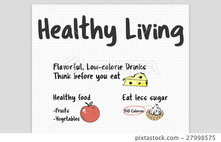 Healthy Diet Notes To Do List Concept - Stock Illustration [27998575 ...