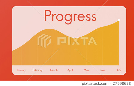 Graph Progress Report Analysis Concept - Stock Illustration [27998658 ...