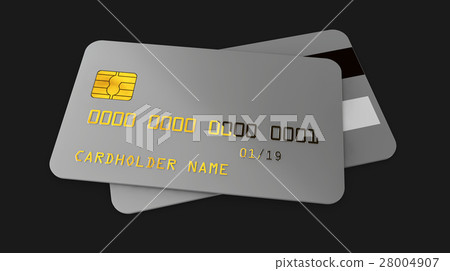 detailed gray credit card isolated on black - Stock Illustration ...