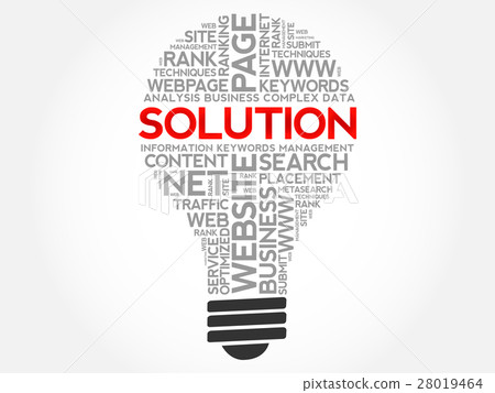 SOLUTION bulb word cloud collage - Stock Illustration [28019464] - PIXTA
