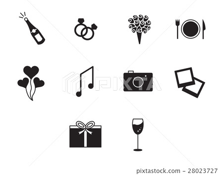 WBMPE047_engagement_party_icons_bs_nf - Stock Illustration [28023727 ...