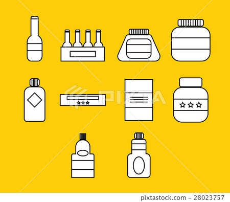Vector icon set for plastic containers - Stock Illustration [28023757 ...