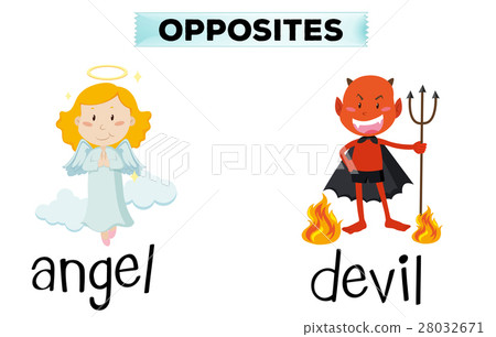 Opposite words for angel and devil - Stock Illustration [28032671] - PIXTA