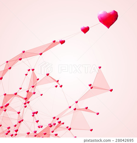 Hearts connected background for social network - Stock Illustration ...