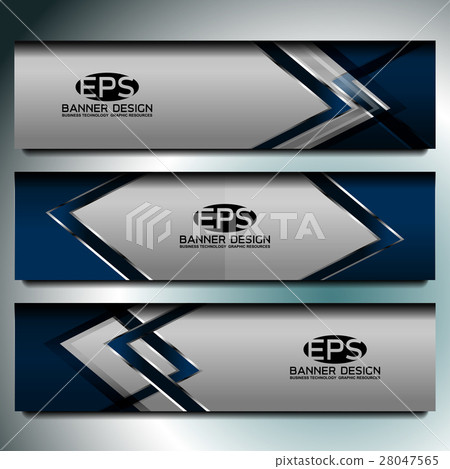 blue silver banner background - Stock Illustration [28047565] - PIXTA