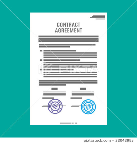 Contract agreement paper blank with seal - Stock Illustration [28048992 ...