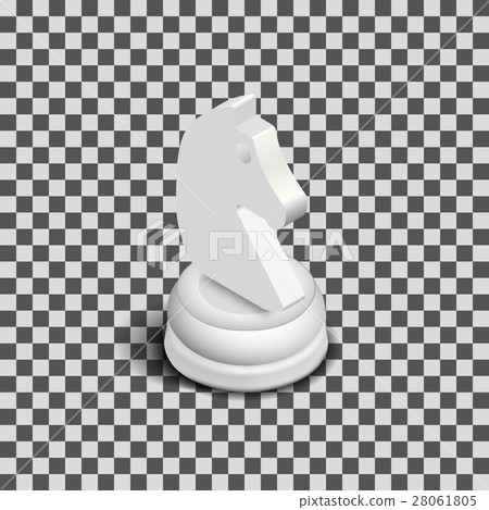White knight chess piece isometric, vector - Stock Illustration ...