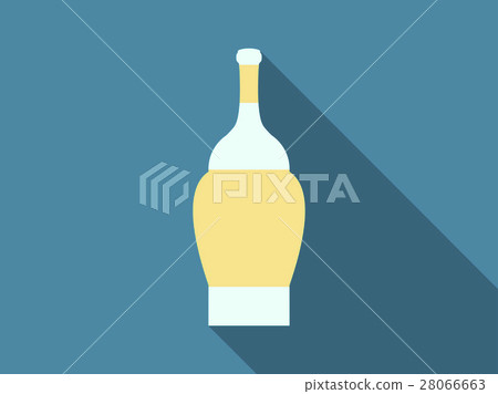 Bottle of wine with a long shadow. Vector - Stock Illustration ...