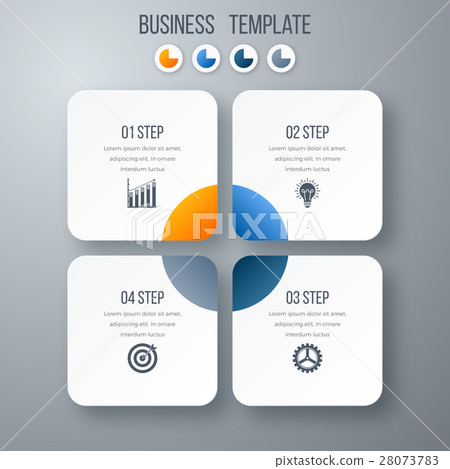 Infographics template four options with square - Stock Illustration ...