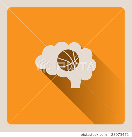Brain thinking in basketball illustration - Stock Illustration ...