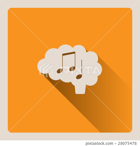 Brain thinking in music illustration - Stock Illustration [28075478 ...