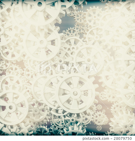 White gears and cogs macro - Stock Illustration [28079750] - PIXTA