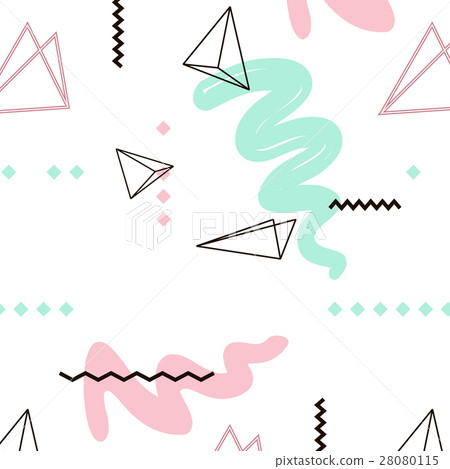 Mint pink hipster memphis pattern. Funny fabric - Stock Illustration ...