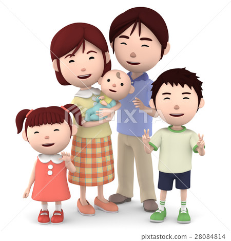 Five family members 3 - Stock Illustration [28084814] - PIXTA