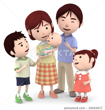 Five family members 6 - Stock Illustration [28084817] - PIXTA