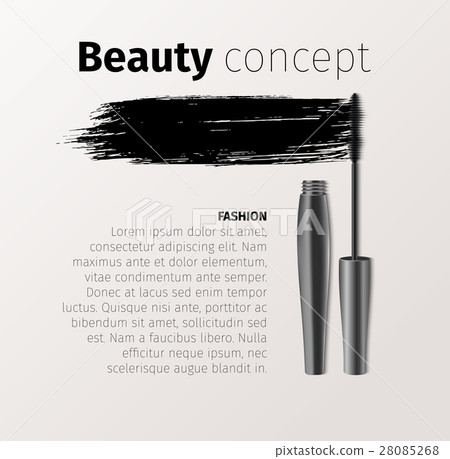 Mascara fashion banner, template for advertising - Stock Illustration ...