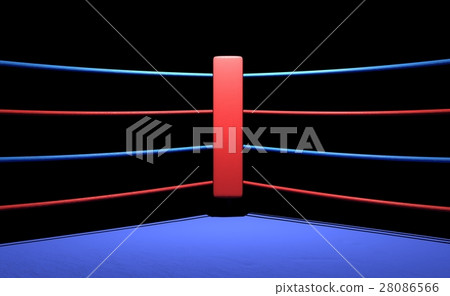 Boxing ring red corner in dark background - Stock Illustration ...