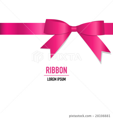 Shiny pink ribbon. Vector illustration. - Stock Illustration [28108881 ...