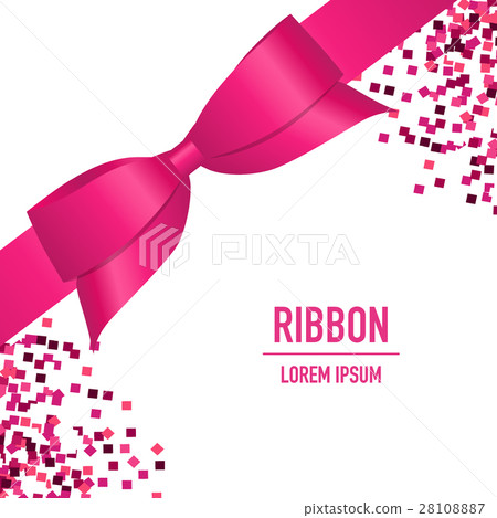 Shiny pink ribbon. Vector illustration. - Stock Illustration [28108887 ...