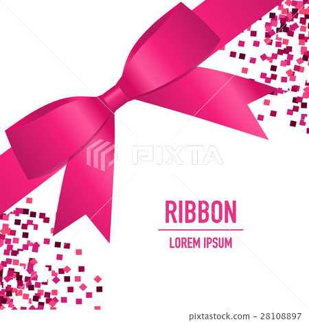 Shiny pink ribbon. Vector illustration. - Stock Illustration [28108897 ...