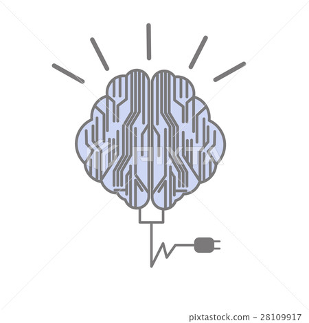 vector brain recharge idea concept flat design - Stock Illustration ...
