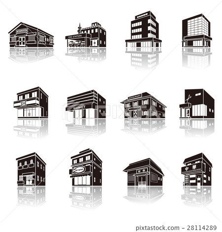 Shadow illustration / building figure of building - Stock Illustration ...