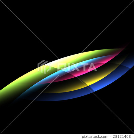 Abstract color curve pattern on black background - Stock Illustration ...