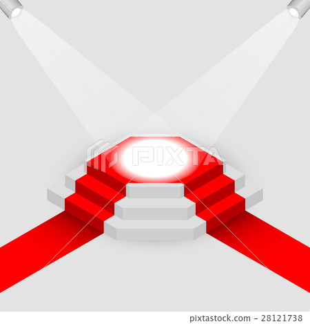 Illuminated square podium isometric, vector - Stock Illustration ...