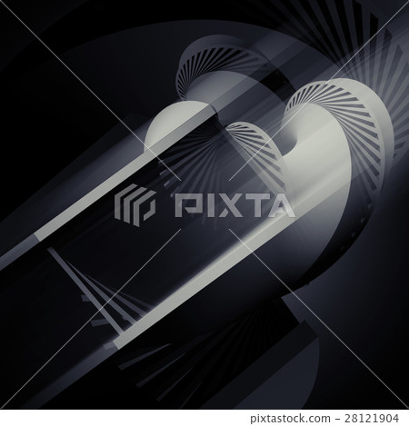 Abstract helix object on black - Stock Illustration [28121904] - PIXTA