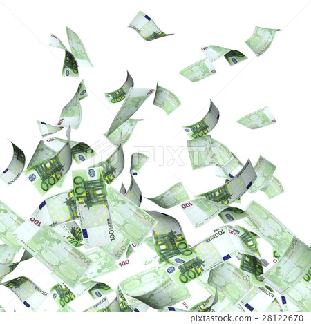 Flying banknotes of euros - Stock Illustration [28122670] - PIXTA