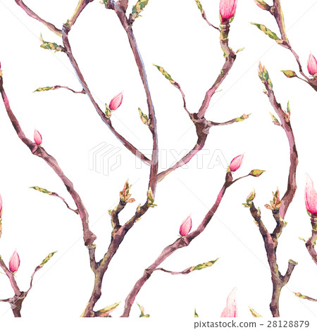 Seamless Pattern with Blooming Tree Branches - Stock Illustration ...
