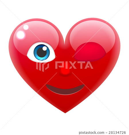 Winking Heart Smile Emoticon. Winking Heart Emoji - Stock Illustration ...