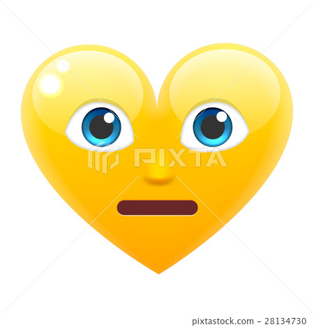 Embarrassed Heart Smile Emoticon. Heart Emoji - Stock Illustration ...