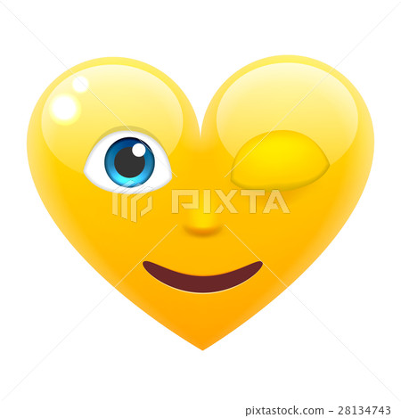 Winking Heart Smile Emoticon. Winking Heart Emoji - Stock Illustration ...