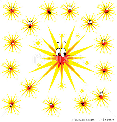 spark cartoon with many expressions isolated - Stock Illustration ...