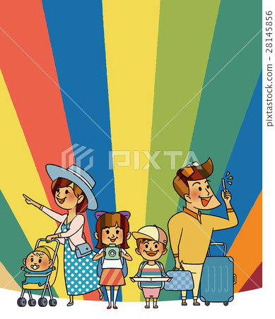 Odekake family background design - Stock Illustration [28145856] - PIXTA