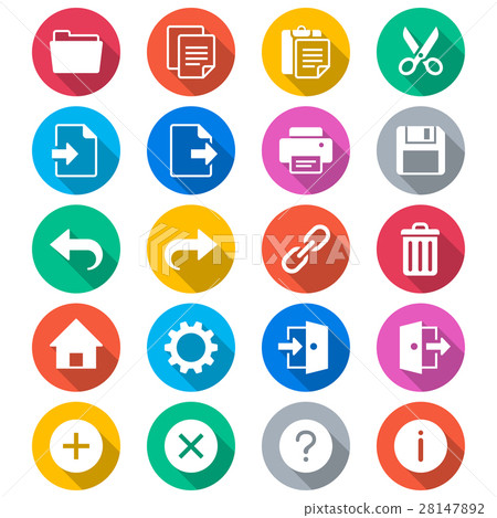 Application toolbar flat color icons - Stock Illustration [28147892 ...