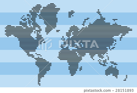 Abstract horizontal bar world map - Stock Illustration [28151893] - PIXTA