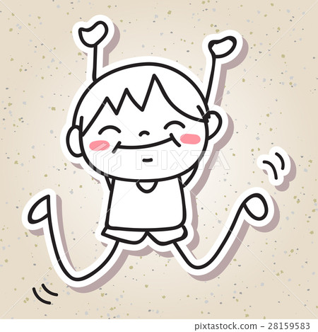hand drawing abstract people happy kid happiness - Stock Illustration ...