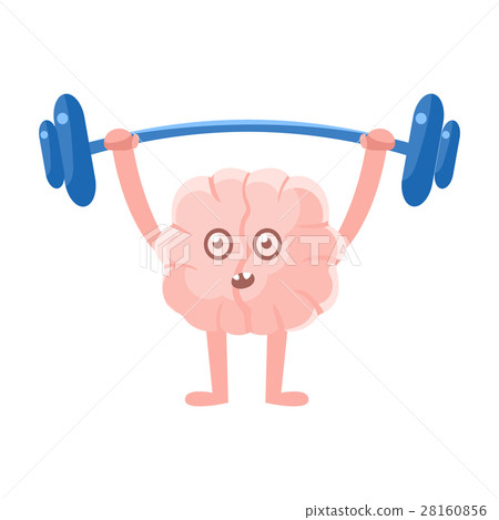 Humanized Brain Doing Heavy Weight Lifting - Stock Illustration ...