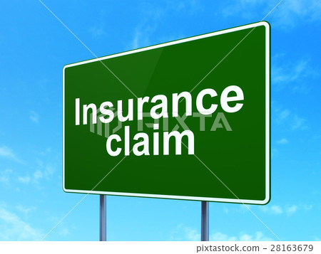Insurance concept: Insurance Claim on road sign - Stock Illustration ...